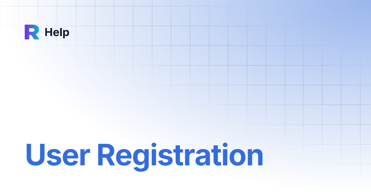 User Registration | Help
