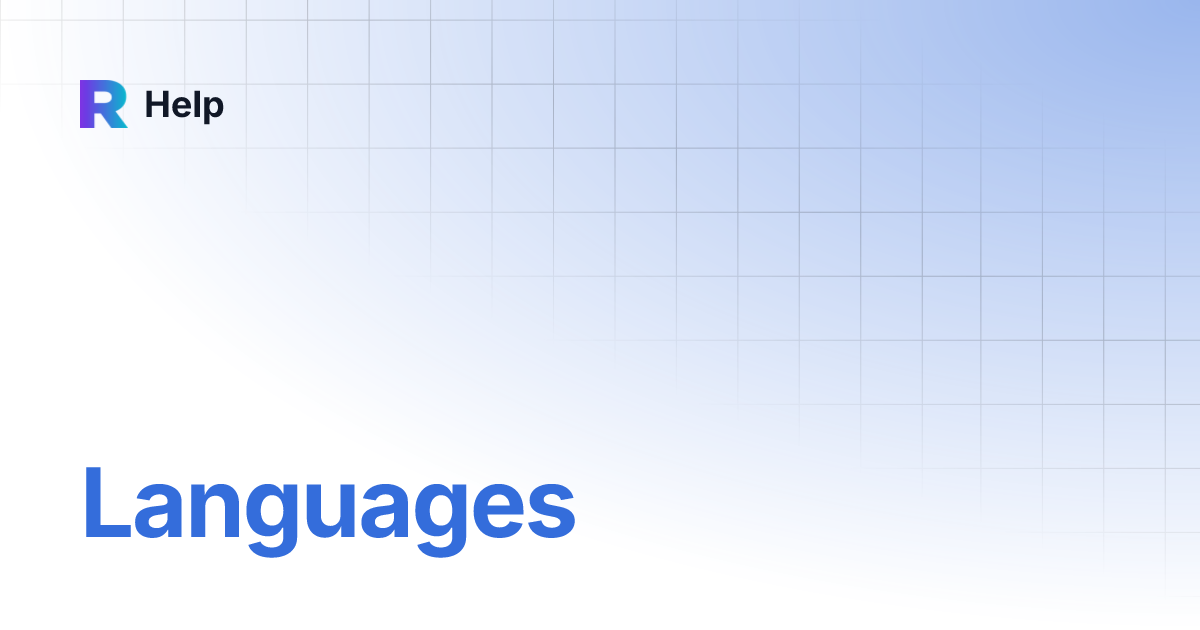 Languages | Help